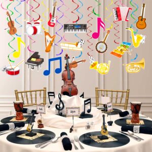 Musical Instrument Hanging Swirl Decorations Music Party Decorations Musical Note Instrument Theme Swirls Ceiling Streamers for Music Themed Birthday Party Baby Shower Supplies