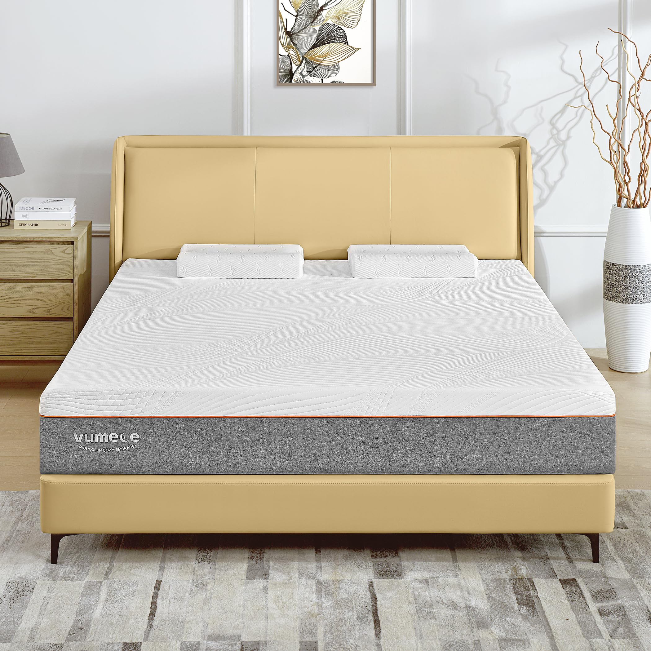 Vumece 12 Inch Full Mattress Gel Memory Foam Mattress Full Size Mattress for Cool Sleep & Pressure Relief & Motion Isolating, Full Mattress in a Box, CertiPUR-US Certified, Medium Firm