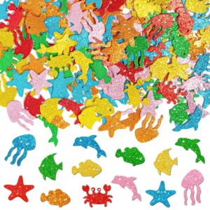 530Pcs Sea Animal Foam Sticker Set with Glitter Accents Self-Adhesive Eyes Perfect for Kids' Crafts DIY Scrapbooking Card Making and Undersea Themed Wall Decorations Gifts