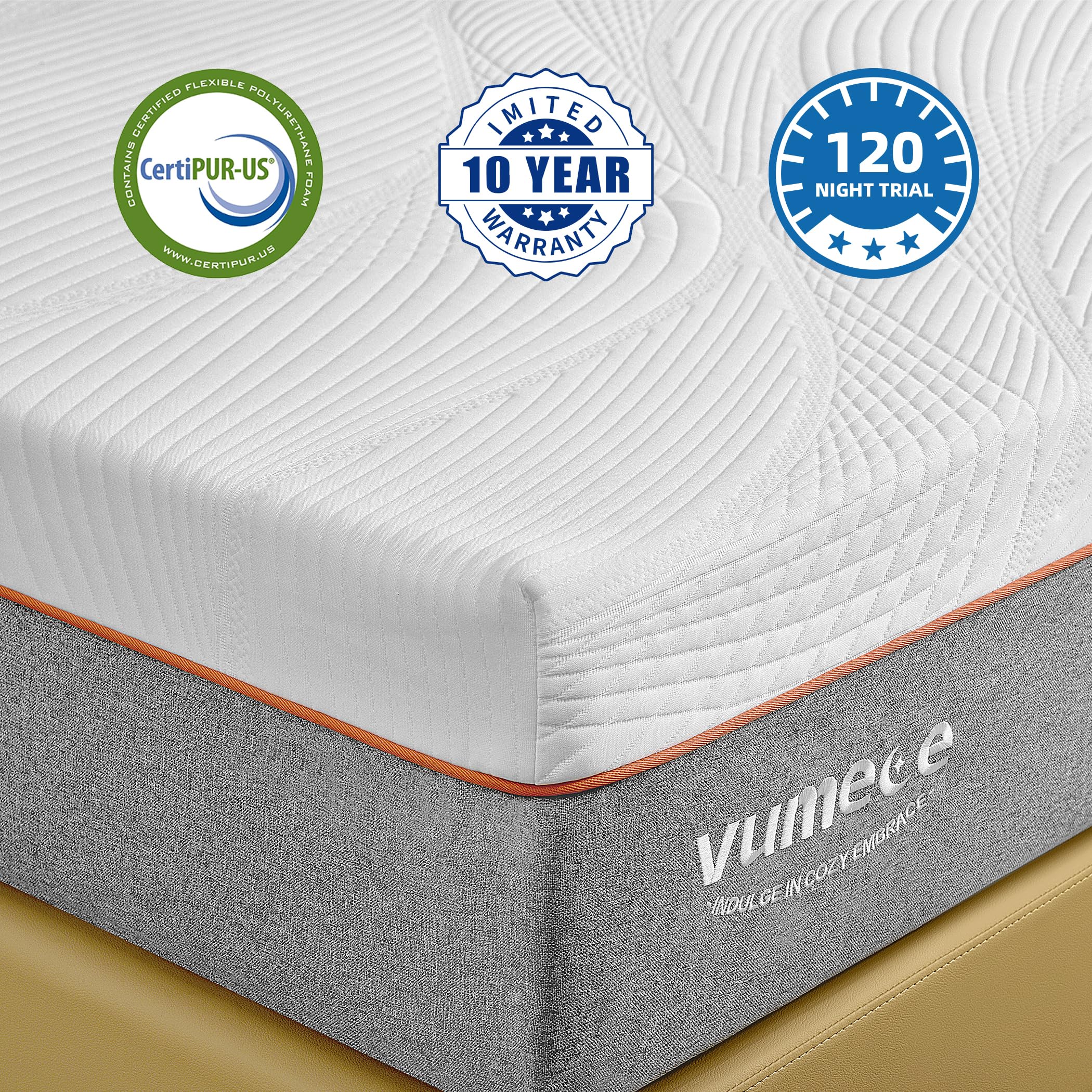 Vumece 10 Inch Full Size Gel Memory Foam Mattress Medium Firm Mattresses for Pressure Relief & Cool Sleep, Fiberglass Free, CertiPUR-US Certified, Full Bed in a Box