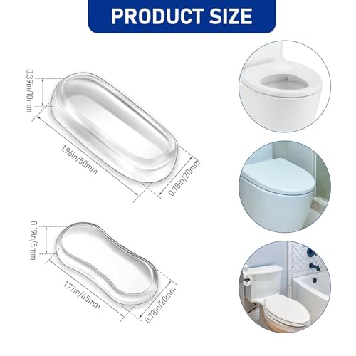 Bidet Toilet Seat Bumper,20Pcs Toilet Lid Bumper,Transparent Silicone Toilet Lid Bidet Replacement Bumper