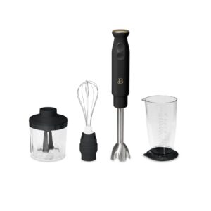 the beautiful 2-speed immersion blender with chopper & measuring cup, black sesame by drew barrymore