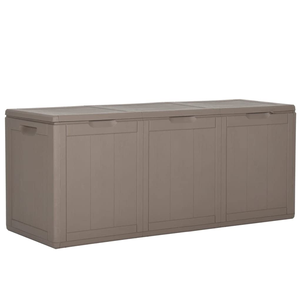 RINDIGOO Patio Storage Box 71.3 gal Brown PP Rattan,Outdoor Storage Chest with Ample Space for Patio, Garden, and Terrace Weatherproof & UVResistant Storage Boxes, Outdoor Furniture