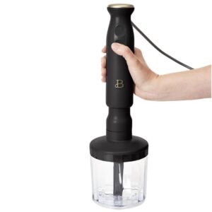 The Beautiful 2-Speed Immersion Blender with Chopper & Measuring Cup, Black Sesame by Drew Barrymore