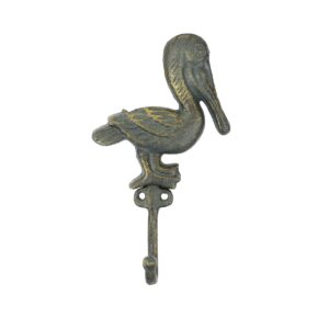 tg,llc treasure gurus metal coastal pelican wall hook beach house hat coat hanger bath towel rack nautical home decor