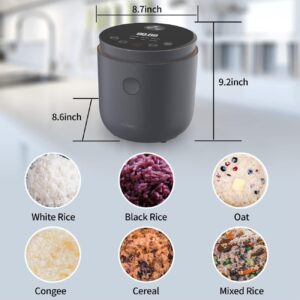 mokero Low Carb Reducing Rice Cooker 2 Cups Uncooked Small Induction Rice Cooker Maker Rice and Grain Multi-Cooker with Stainless Steel Inner Pot 24 Hours Auto Keep Warm