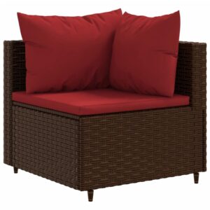 RINDIGOO 6 Piece Patio Lounge Set with Cushions Brown Poly Rattan,Modern Rattan Lounge Set with Cushions for Patio, Garden, and Terrace Patio Furniture, Outdoor Furniture Sets