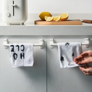 Cabinet Door Towel Rack Punch-Free wall橱柜门毛巾架免打孔壁挂门后收纳挂架浴室免钉单杆毛巾架抹布挂杆 Kitchen Accessories