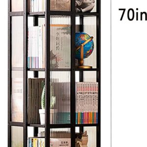 BVOUVOI 360° Rotating Bookshelf Tower 6Tier Spinning Bookcase Lazy Susan Floor Standing Book Shelf Storage Rack Revolving Book Display Shelf for Home Office, Living Room, Bedroom (Black)