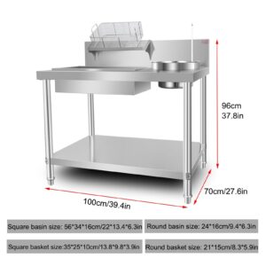 Breading Table Fried Food Prep Station, Stainless Steel Breading Table, commercial fried food prep table, Adjustable Feet, for Commercial Kitchens and Restaurant Businesses