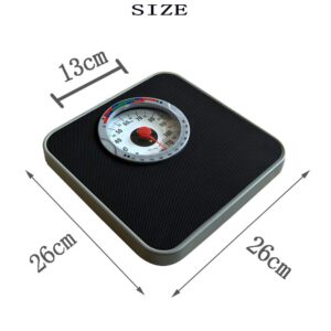 Mechanical Bathroom Scales, Analog Precision Dial Weight Scales, Scale with Height Rod, Extra-Large Dial