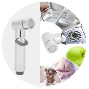 G1/2 Thread Plated ABS Stainless Steel Bidet Toilet Sprayer Head Handheld Bidet Sprayer Cloth Bathroom Diaper Sprayer for Kitchen and Toilet Cleaning