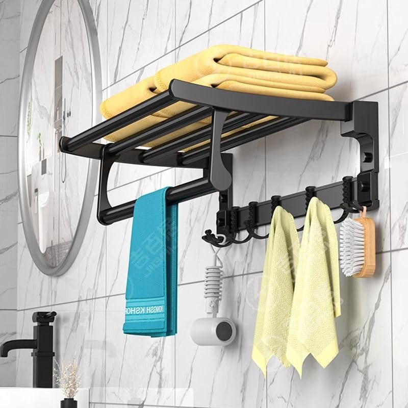 Punch-Free Space Aluminum Bathroom Towel Rack Bath Towel rack免打孔太空铝浴室毛巾架浴巾架壁挂式卫生间置物架厕所洗手间挂架 Kitchen Accessories