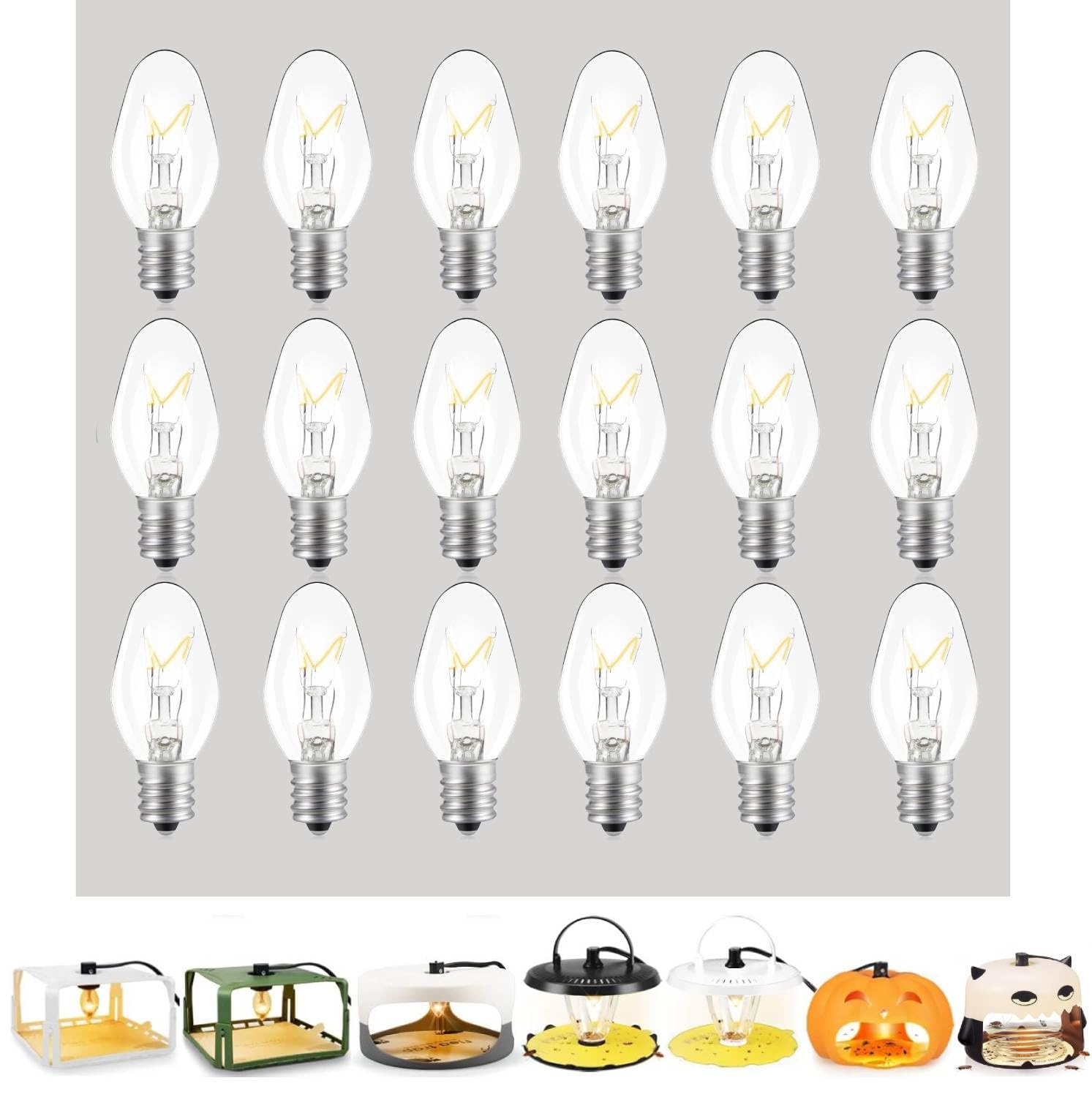 Jahy2Tech Original 18 Pcs Flea Trap Replacement Light Bulbs, Special for Flea Traps for Inside Your Home, Friendly for Kids & Pets, Warm Light