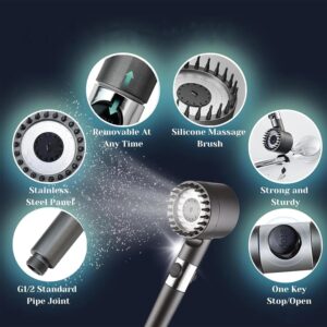 Muravai Shower Head, 2024 New Upgrade Muravai Showerpro Filtered Showerhead,High Pressure Shower Heads, Pressure Boosting Shower Head Spray, Adjustables Pressure Showerhead with Hose and Filter