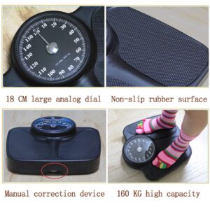 Household Mechanical Scale Bathroom Scales, Human Health Weight Loss Scales, Easy Read Analogue Dial, High Capacity 160kg