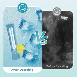 EUHOMY Ice Maker Cleaner & Descaler | 4 Use & Individually Packed | Ice Machine Cleaner with Organic Citric Acid Descaling Powder, Ideal for All Brands