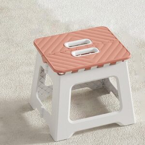 home folding step stool - heavy duty step stools for adults, compact foot stools, lightweight plastic foldable step stool for kitchen, bathroom & living room