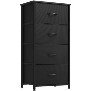 yitahome storage tower with 4 drawers - fabric dresser, organizer unit for bedroom, living room, closets - sturdy steel frame, easy pull fabric bins & wooden top