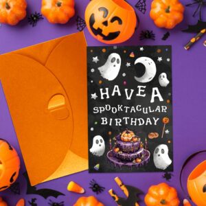 BIZIBAFF Halloween Birthday Card Ghosts Happy Birthday Halloween Cards Gift for Kids Women Men Funny Halloween Birthday Cards with Envelope Spooky Halloween Baby Shower Party Halloween Birthday Card