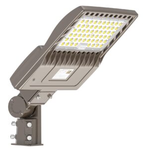 nuoguan led parking lot light with slip fitter ul dlc listed, 5000k shoebox pole light ac100-277v, ip65 waterproof commercial street area lighting for driveway/roadway/yard(200w, 28000lm)