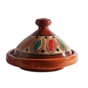 novica artisan handmade terracotta tagine traditional morocco multicolor ceramic tableware serveware serving plates 'traditional tagine'