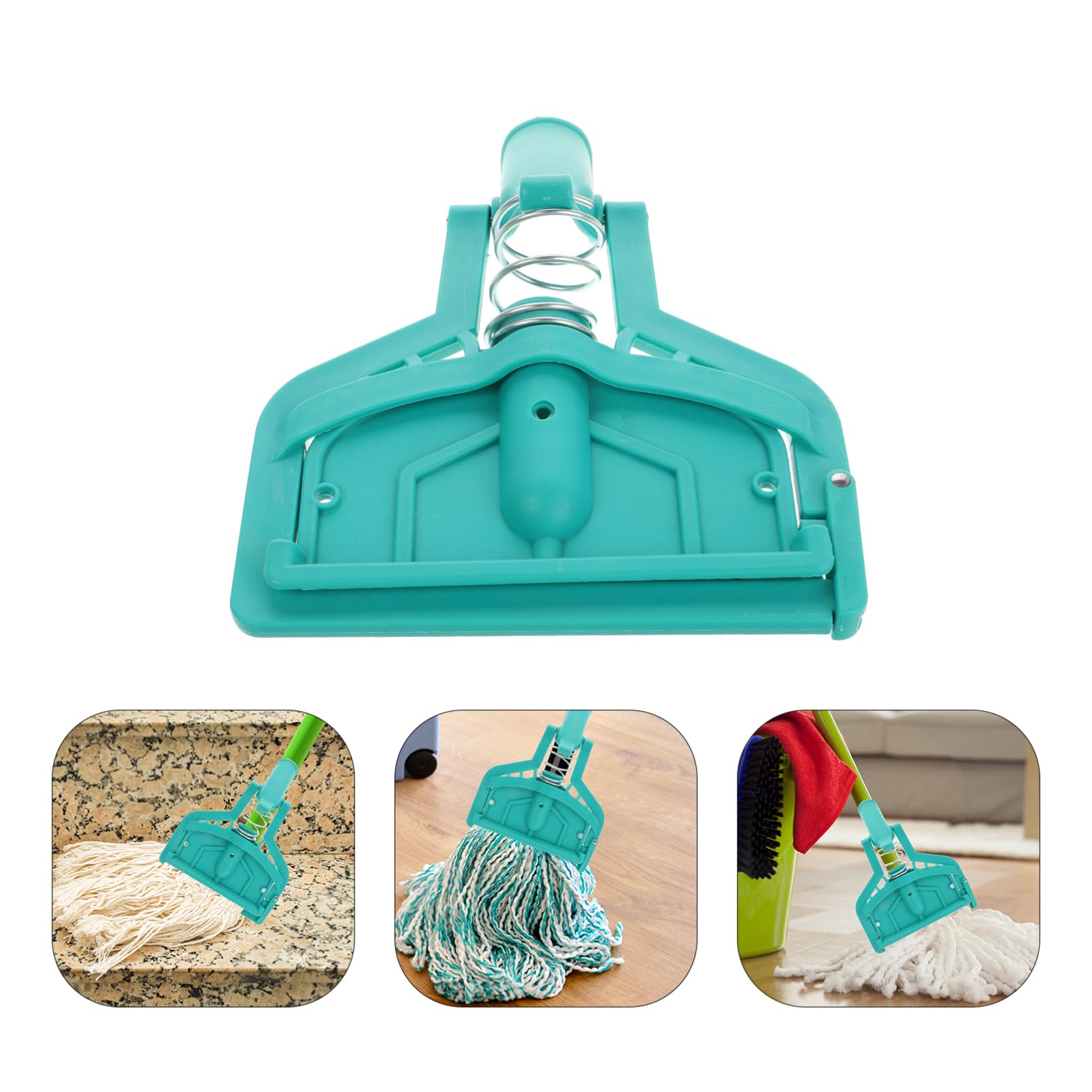 LIFKOME Commercial Mop Clamps Gripper Mop Heavy Duty Mop Head Clamps Replacement Mop Head Clip Change Mop Head for Floor Cleaning Home Bathroom Kitchen Green