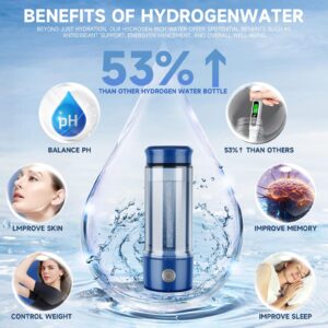 Hydrogen Water Bottle, 3 in 1 Hydrogen Water Bottle Generator, 2300 PPB Electrolysis Water Ionizer with SPE/PEM Technology, Hydrogen Water Machine for Women Men Office School Bike Running, CA-303C