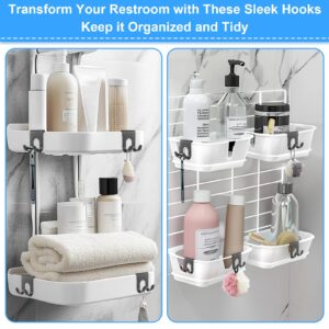 Qianyu 4Pcs Stainless Steel Shaver Hook Holder for Shower Wall Hanger Heavy Duty Waterproof Wall Hooks Bathroom Blade Shaver Holder for Men Women Towels Coat Hat