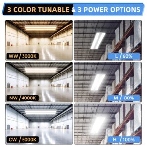 ADUB LED High Bay Light 240W 192W 144W, 1.63FT LED Warehouse Light 3000K 4000K 5000K, 36000LM, 400W LED High Bay Shop Light, 2.2 FT UL Listed LED High Bay Light 0-10V Dimmable