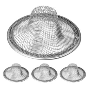 bokwin 4pcs 2.75 inch top / 1 inch stainless steel mesh sink strainer slop basket filter trap for kitchen drain basket