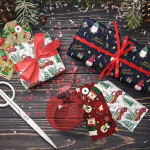 GIOLNIAY Christmas Wrapping Paper for Kids Boys Girls - Wrapping Paper Christmas Bundle with Santa, Green Stockings, Red Truck, Woodland Designs - 6 Jumbo Sheets (28 x 40 inches), Easy to Store