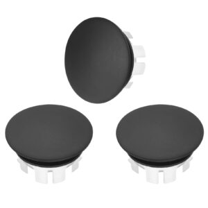 uxcell 3pcs sink overflow rings, bathroom kitchen basin trim bath sink hole round head double layer brass overflow drain cover insert in hole (black, white)