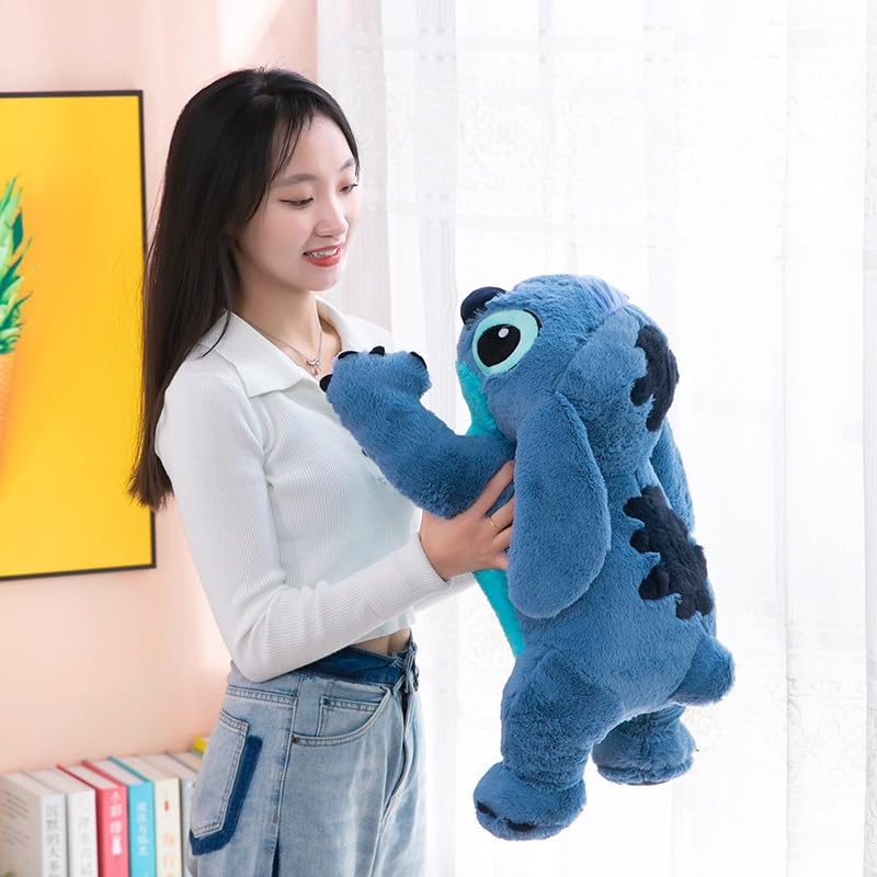 Stitch Plush Soft Toy, 25 inch Stuffed Animal, Cartoon Plush Pillow, Cute Soft Plush Doll, Christmas Birthday Easter Gift for All Ages - Toy Figure & Large Stitch Pillow