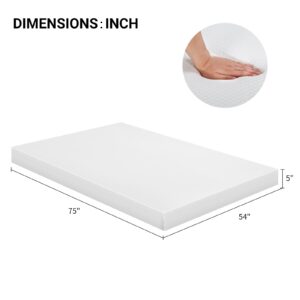 PIKAQTOP 5 Inch Gel Memory Foam Full Size Mattress - Gel Infusion, Comfy Support - CertiPUR-US Certified -Full Bed Mattress