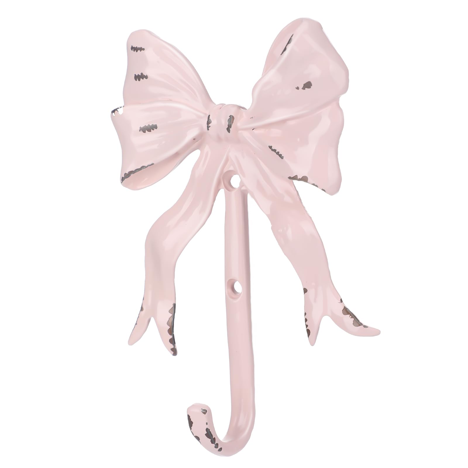 CroBlissful Coquette Pink Bow Hook Iron Bow Knot Wall Hook Home Decorative Hook Door Hanger Towel Hook for Coat Hat Towel Multi-Purpose Hooks Bathroom Kitchen Living Room Home Decor, 5.31 x 3.74 inch