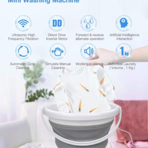 Portable Washing Machine, Mini Washing Machine with Foldable Laundry Bucket,Portable Turbo Washer by for Socks Underwear Bra, Travel Business Trip or College Rooms