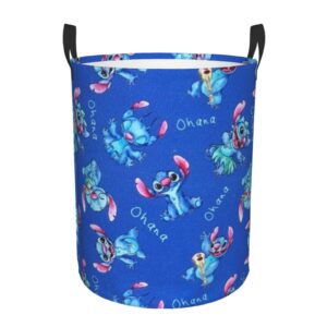 vlhencd cartoon laundry basket with handles, waterproof laundry hamper organizer basket for clothes toys medium