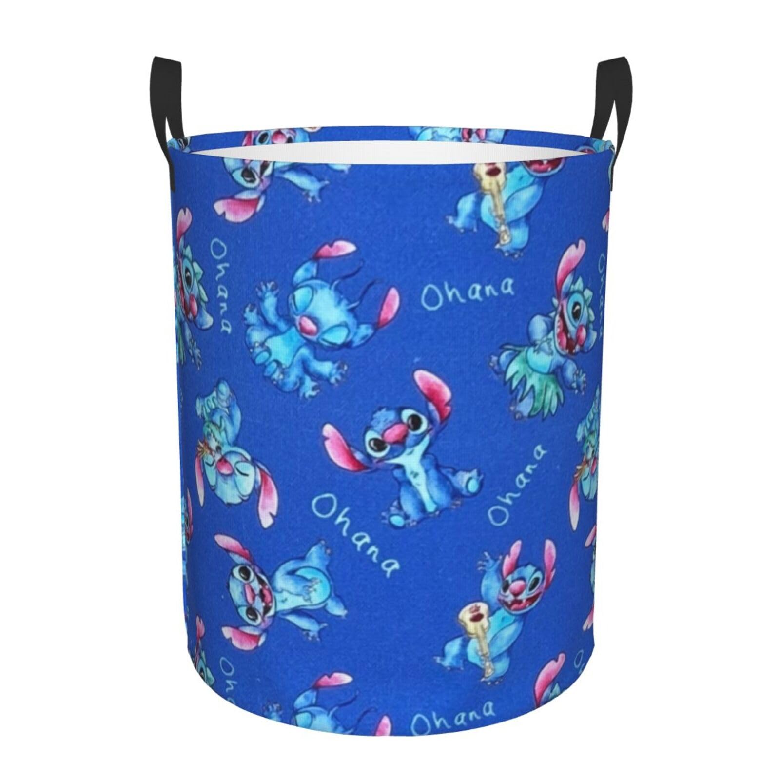 VLHENCD Cartoon Laundry Basket with Handles, Waterproof Laundry Hamper Organizer Basket for Clothes Toys Medium