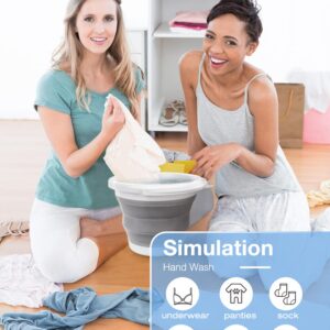 Portable Washing Machine, Mini Washing Machine with Foldable Laundry Bucket,Portable Turbo Washer by for Socks Underwear Bra, Travel Business Trip or College Rooms