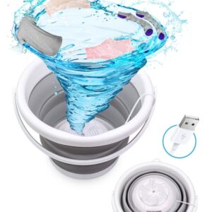 Portable Washing Machine, Mini Washing Machine with Foldable Laundry Bucket,Portable Turbo Washer by for Socks Underwear Bra, Travel Business Trip or College Rooms