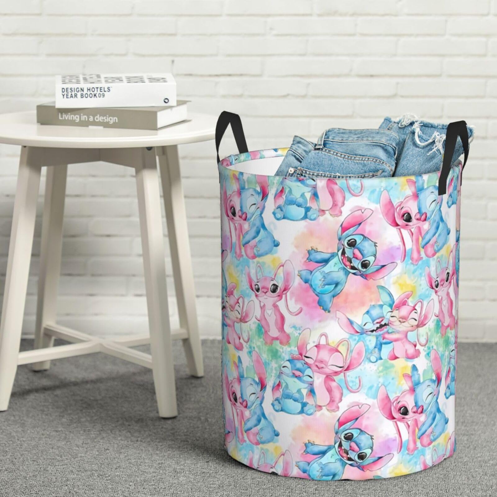 VLHENCD Cartoon Laundry Basket with Handles, Waterproof Laundry Hamper Organizer Basket for Clothes Toys Medium