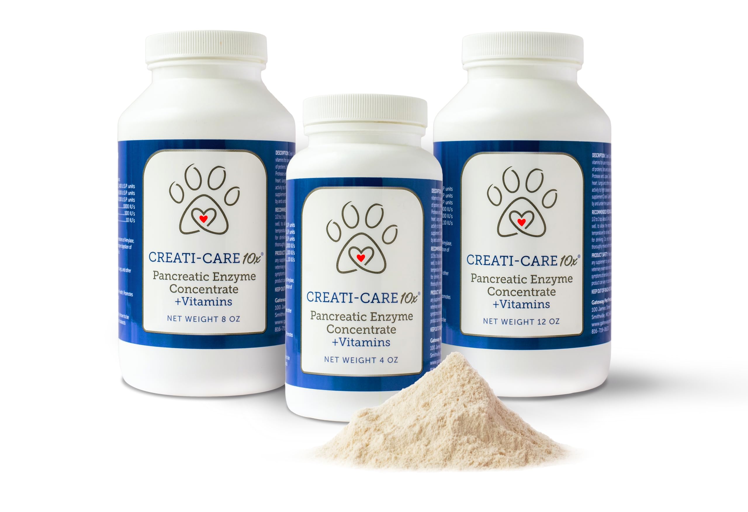 Pancreatic Enzyme for Dogs - Creati-Care 10x Dog Digestive Enzymes Powder with Vitamins Restore Normal Weight, Supports Pancreatin Issues Relieves Digestive Stress - 12 oz