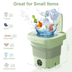 Portable Washing Machine, 8L Foldable Mini Washer with Detachable Drain Basket,3 Modes Deep Cleaning Laundry Washer and Dryer Combo for Apartments,Dorm,Camping,RV,Travel Laundry