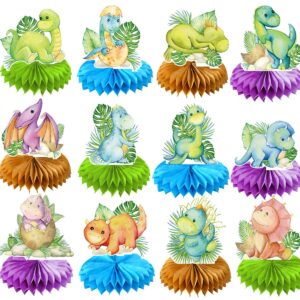 12pcs dinosaur baby shower honeycomb centerpieces dinosaur birthday decoration dinosaur party table decoration for kids dinosaur theme baby shower table centerpieces