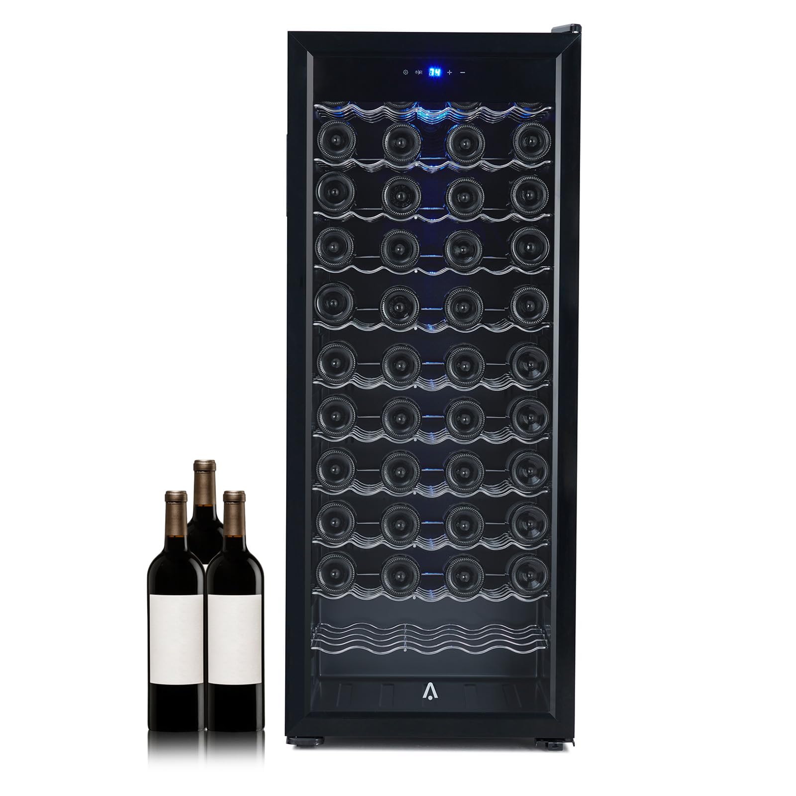 EliteEdge 48" Large Single Zone Wine Fridge, 80 Bottle Wine Cooler Refrigerator with Intelligent Digital Temperature Control, Low Noise Operation, Freestanding Wine Refrigerator (115V/60HZ)