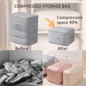 YESSZ Ultra Space Saving Self Storage Organizer,Clothing Organizer,Foldable Wardrobe Organizer,Portable Moving Bag for Clothes,Blankets,Quilts,Sheets and Pillows (Grey, XL (52 * 42 * 60CM))