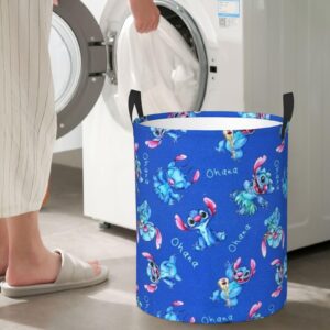 VLHENCD Cartoon Laundry Basket with Handles, Waterproof Laundry Hamper Organizer Basket for Clothes Toys Medium