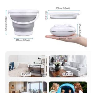 Portable Washing Machine, Mini Washing Machine with Foldable Laundry Bucket,Portable Turbo Washer by for Socks Underwear Bra, Travel Business Trip or College Rooms