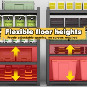 5-Tier Garage Shelving,Storage Shelves Loads 2020LBS Heavy Duty Shelving and Standing Shelf Units,Adjustabl Metal Garage Shelving,72''H*40''W*18''D Storage Shelves for Industry Underground Storage